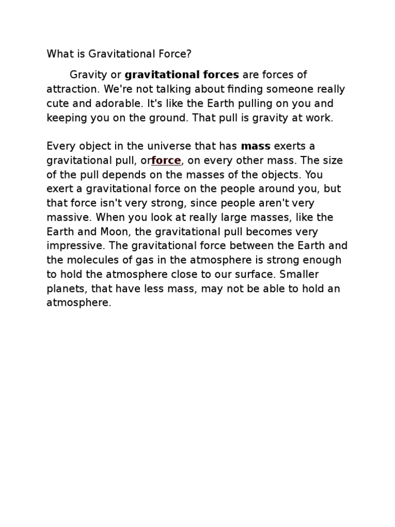What Is Gravitational Force | PDF | Gravity | Potential Energy