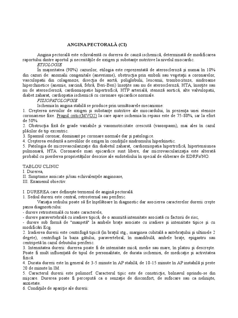 Angina Pectorala | PDF