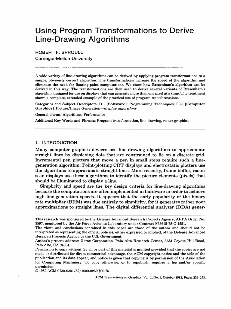 Using Program Transformations To Derive Line-Drawing Algorithms PDF | PDF | Algorithms | C ...