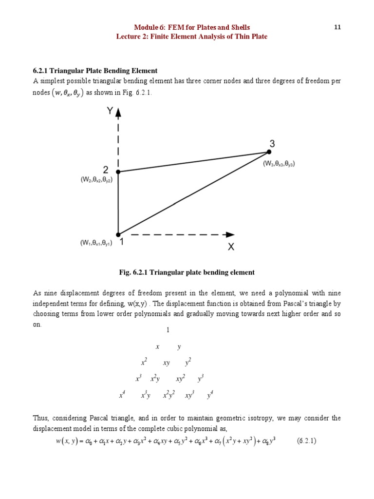 Triangular Plate Bending Analysis | PDF