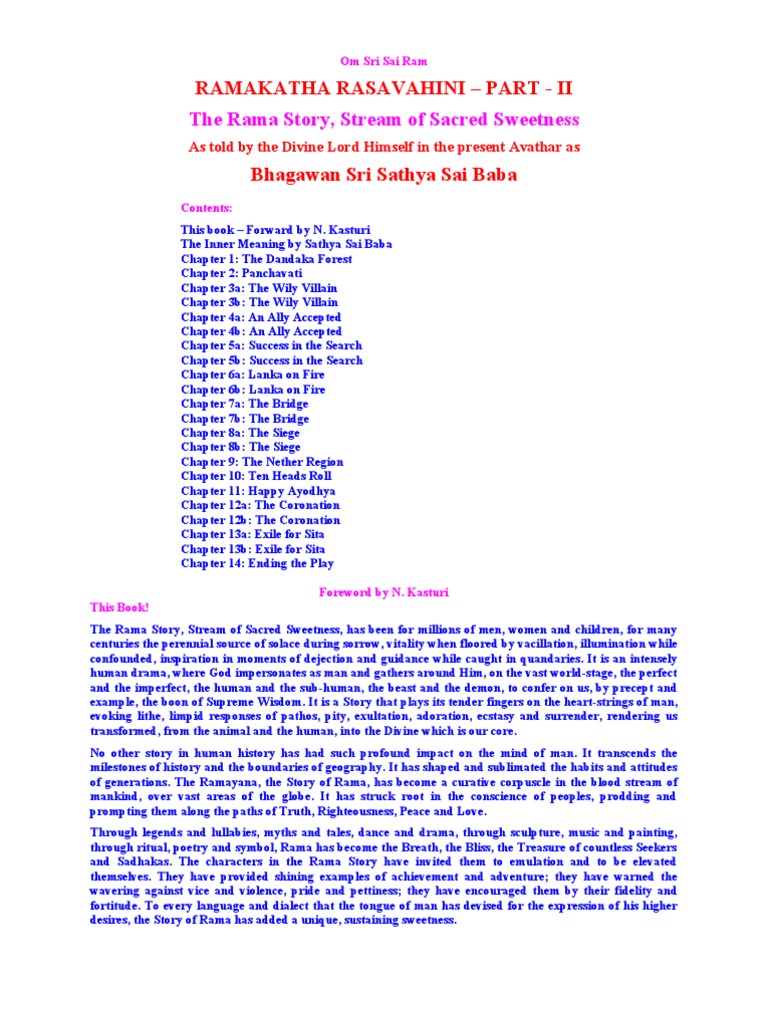 RamaKatha Rasavahini | PDF | Rama | Sita