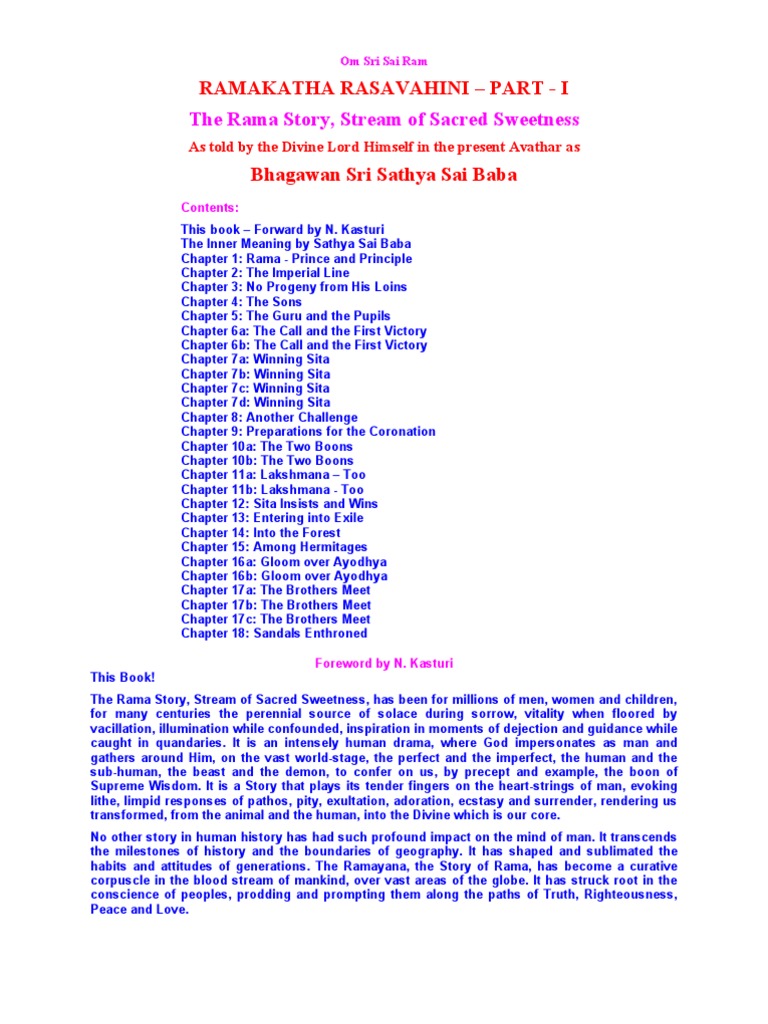 Ramakatha Rasavahini | PDF