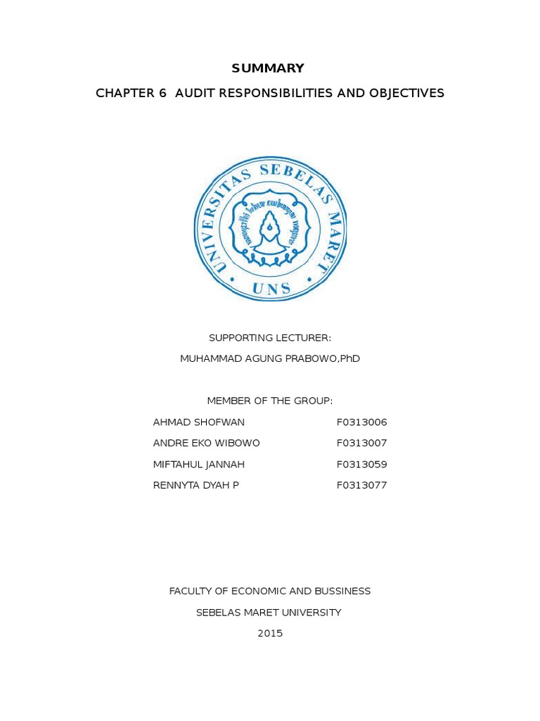 Audit Roles & Objectives Guide | PDF | Financial Audit | Financial ...