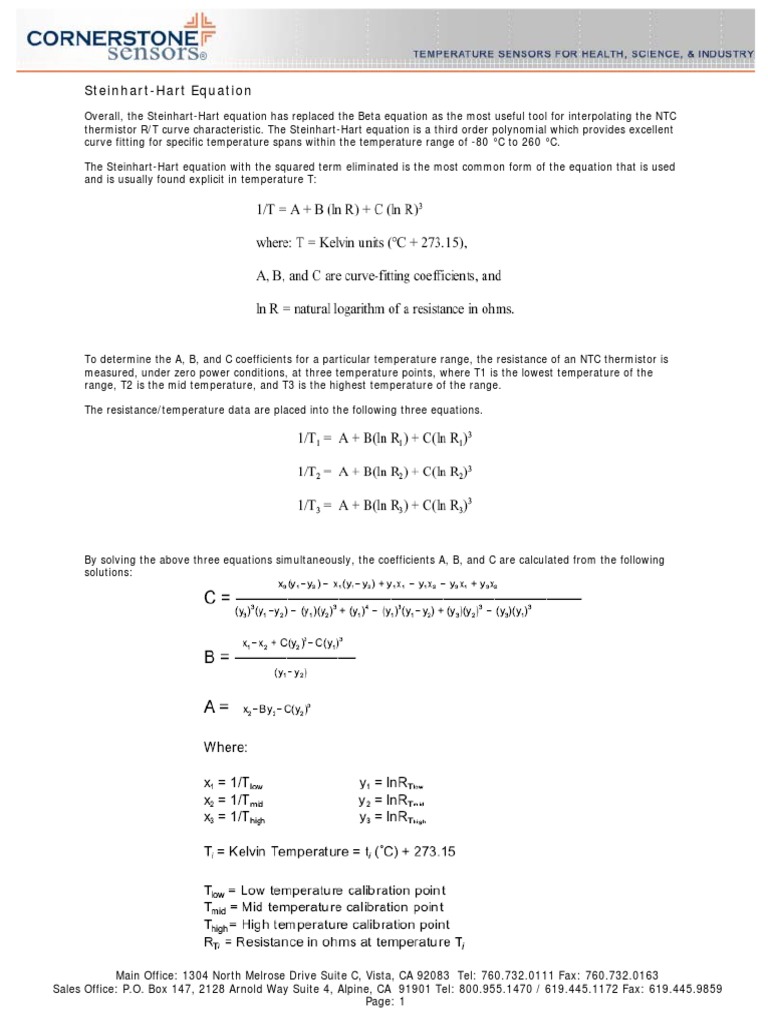 About Steinhart-Hart Equation | Celsius | Temperature