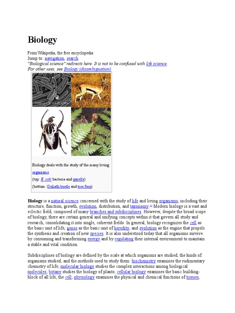 Biology Definition | Organisms | Earth & Life Sciences