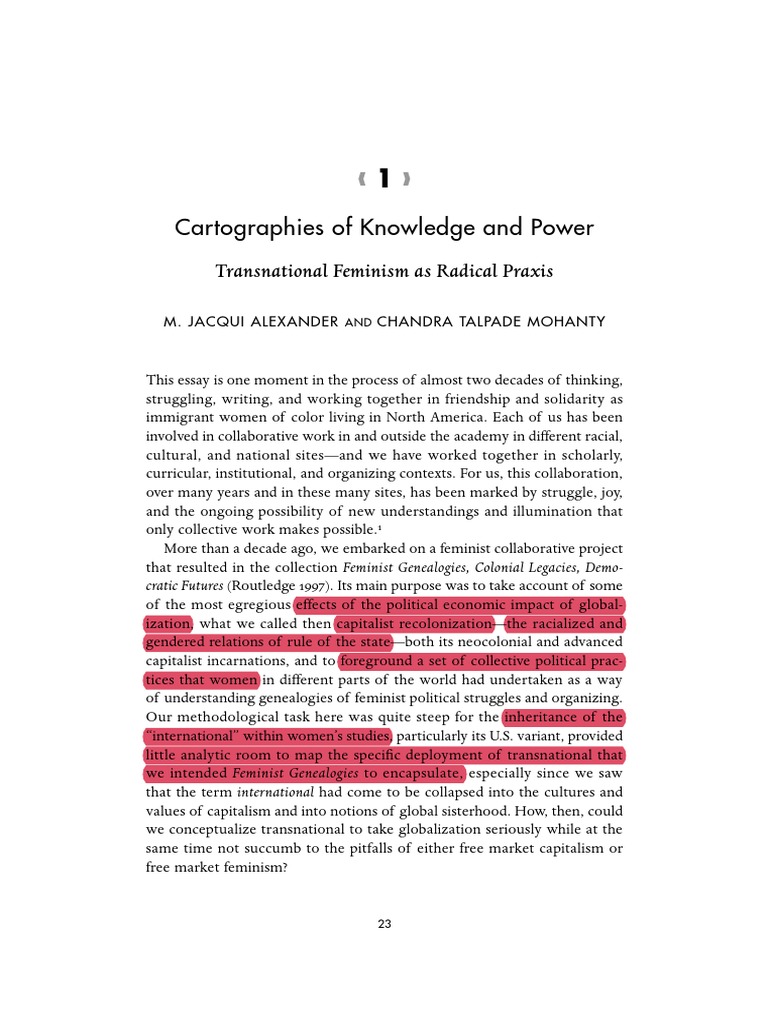 Cartographies of Knowledge and Power: Transnational Feminism As Radical ...
