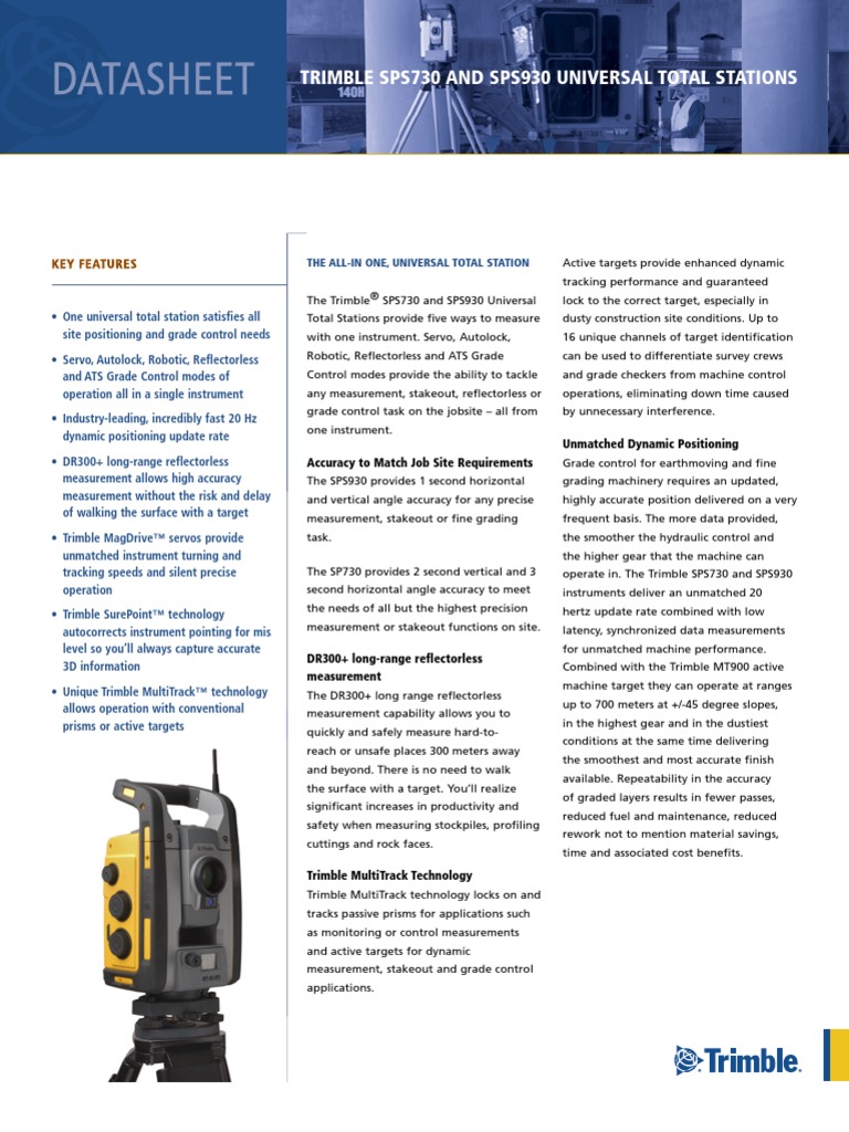 Trimble SPS730 and SPS930 Universal Total Stations | PDF | Laser ...