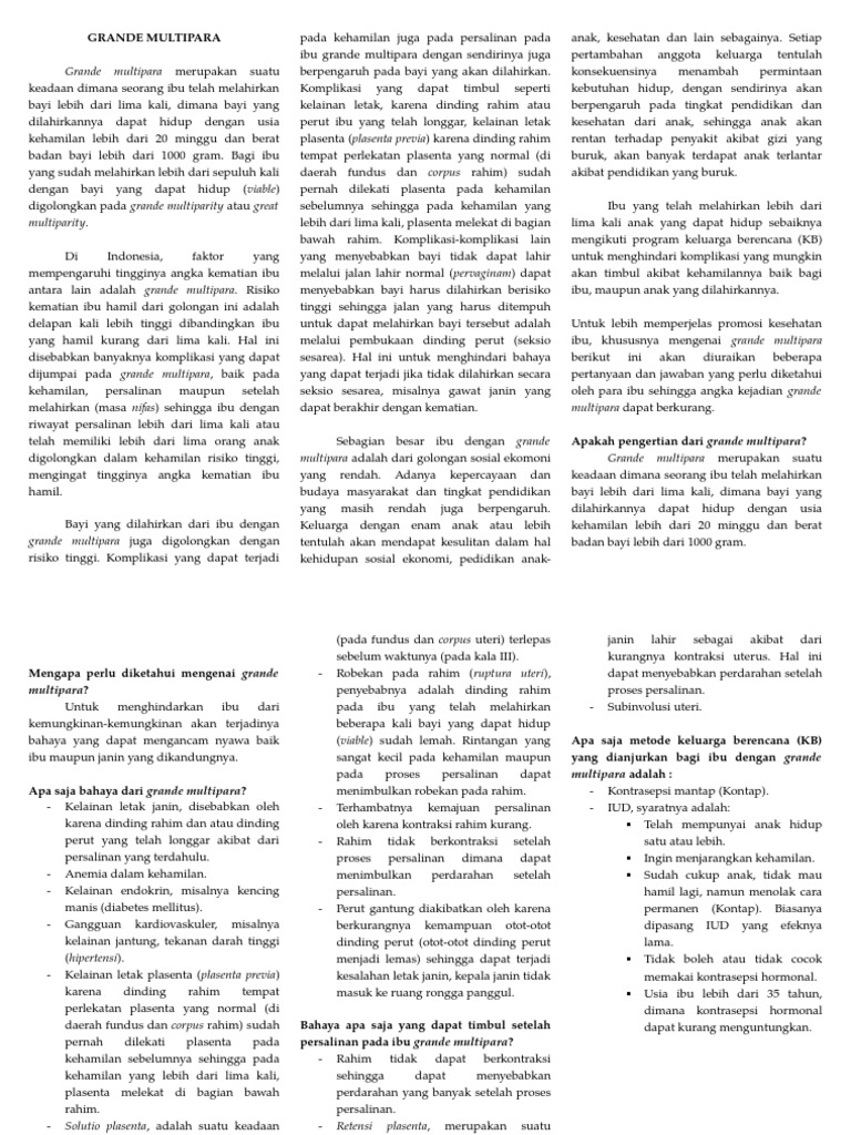 Leaflet Grande Multipara | PDF