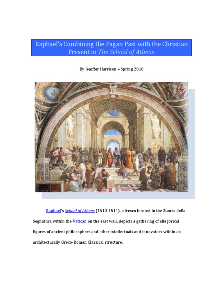 J Harrison Raphael School of Athens Final | PDF | Socrates | Raphael