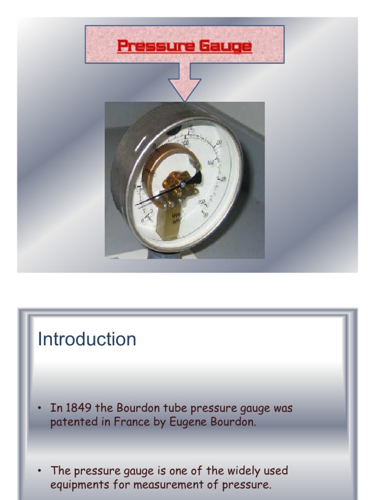 Pressure Gauge | PDF | Pressure Measurement | Pipe (Fluid Conveyance)