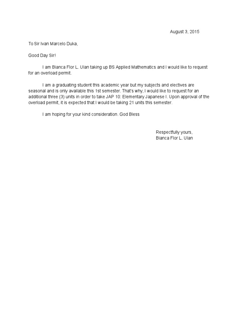 Overload Letter | PDF