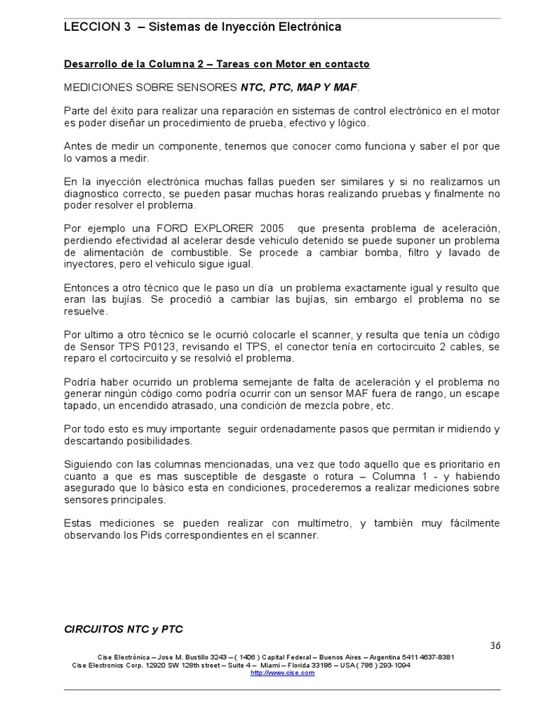 Mediciones Sobre Sensores NTC, PTC, Map y Maf | PDF | Sensor | Resistencia Eléctrica y Conductancia