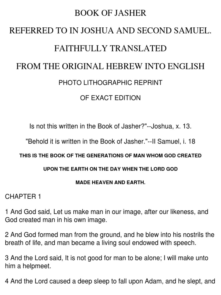The Book of Jasher | PDF | Cain And Abel | Christianity