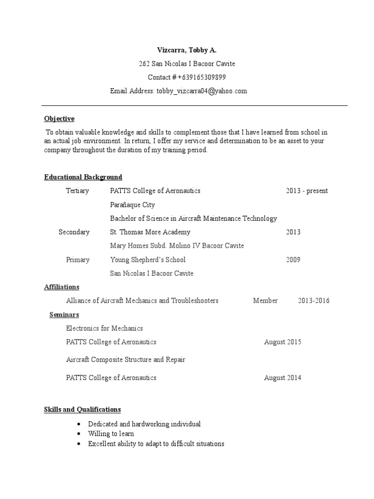 Vizcarra, Tobby A | PDF | Career & Growth