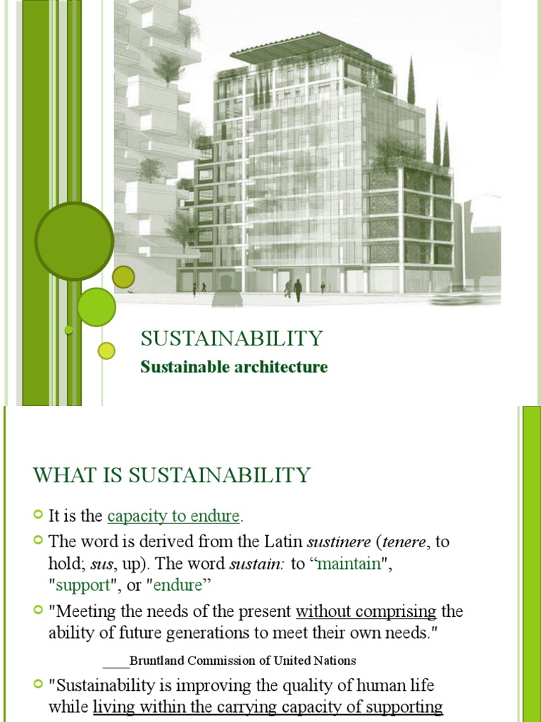 Sustainability: Sustainable Architecture | PDF | Sustainability | Green ...