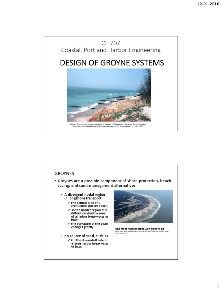 CE707 Groyne Design | PDF | Beach | Coast
