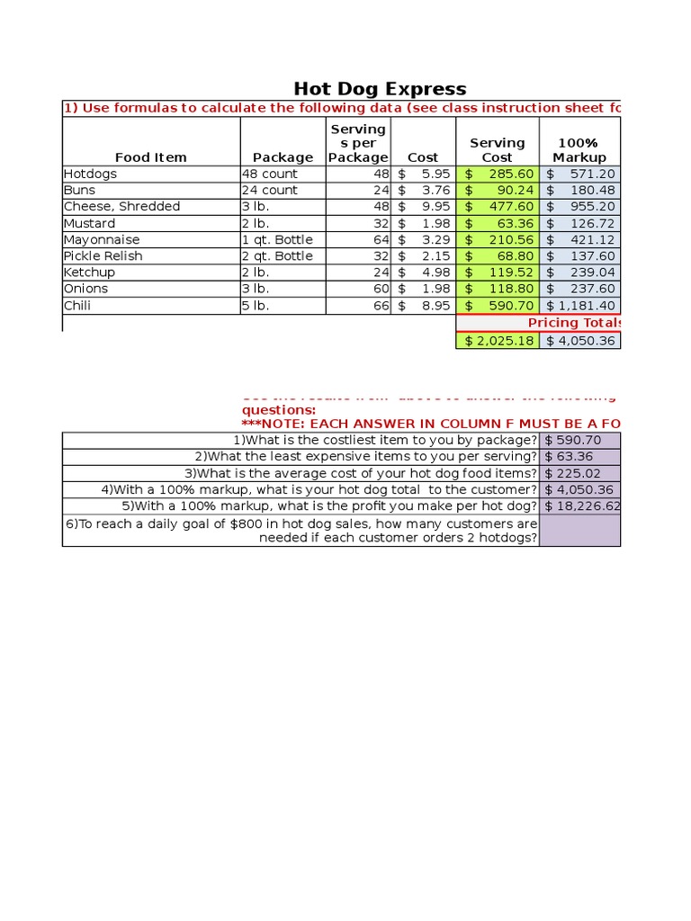 Hot Dog Express 1 | PDF