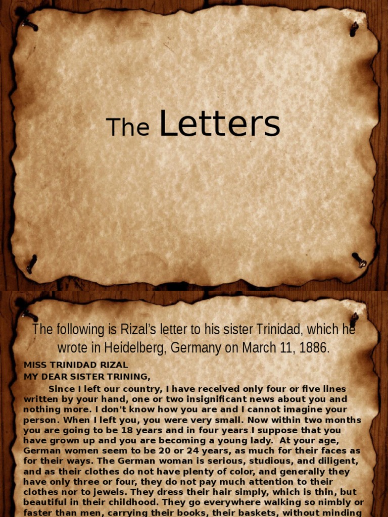 The Letters of Jose Rizal | PDF | Woman | Religion And Belief