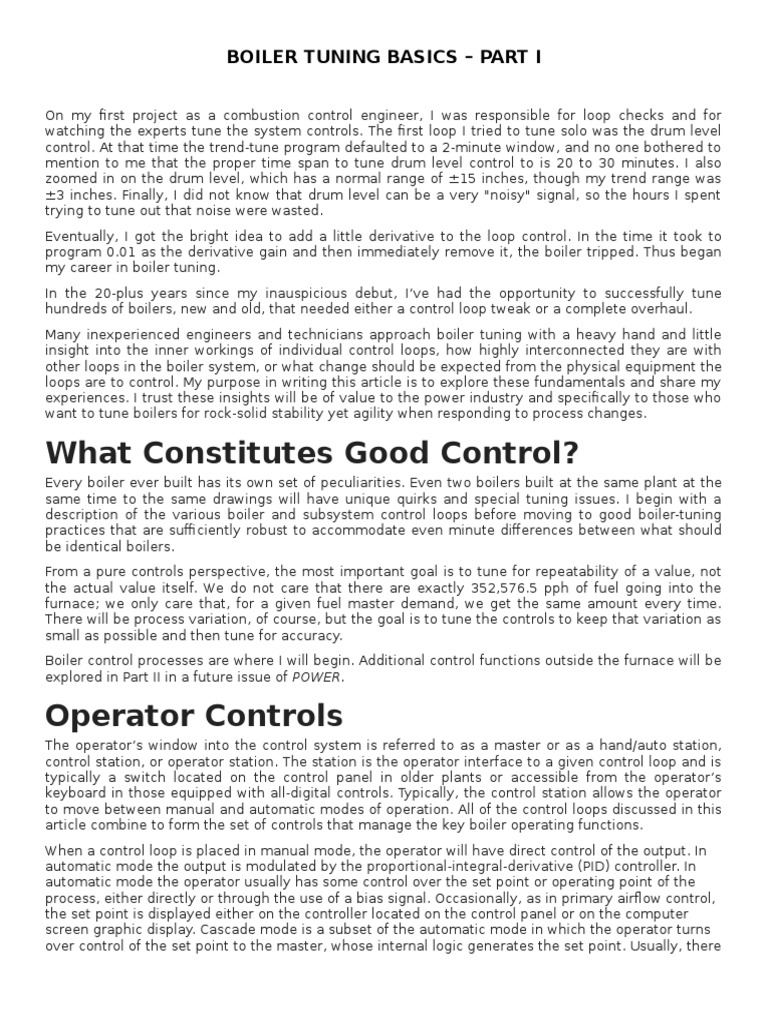 Boiler Tuning Basics | PDF | Boiler | Furnace