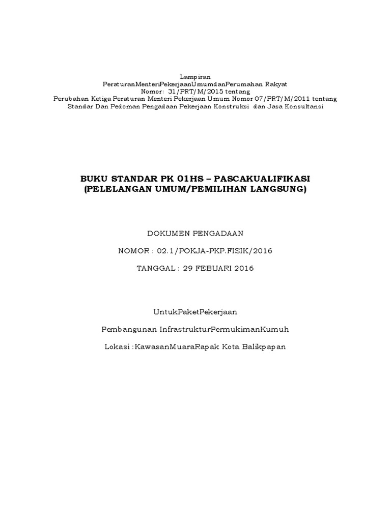 Contoh Standart Bidding Dokumen Lelang | PDF | Teknologi & Rekayasa