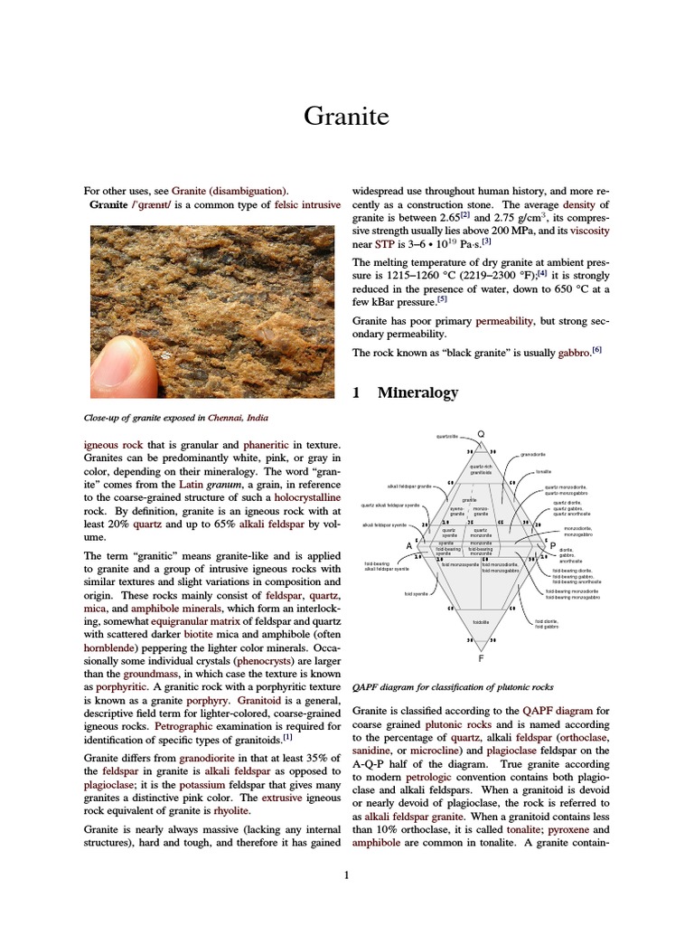 Granite | PDF | Granite | Igneous Rock