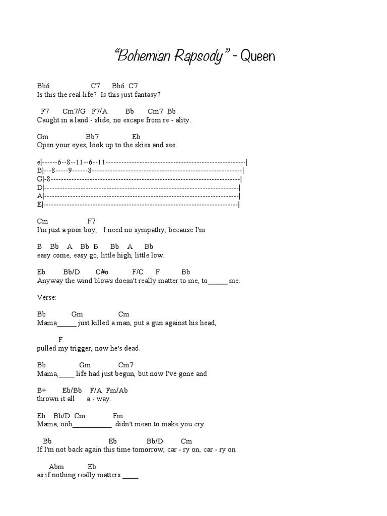 Bohemian Rhapsody Lyrics Analysis | PDF | Leisure
