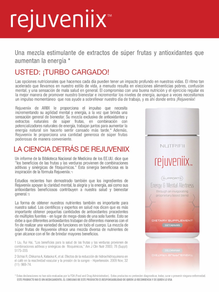 Rejuveniix Energia Natural | PDF | Antioxidante | Té verde