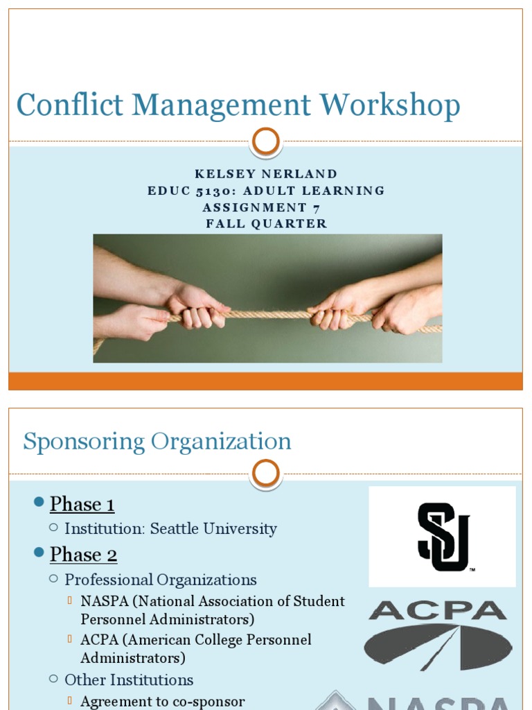Conflict Management Workshop Overview | PDF | Adult Education | Narrative