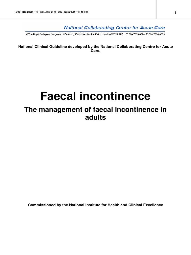 Fecal Incontinence | PDF