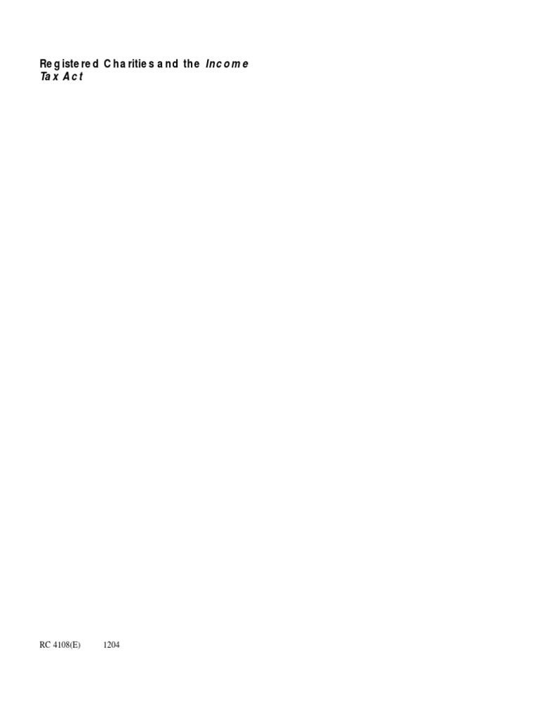Registered Charities and T3010 | PDF | Charitable Organization ...