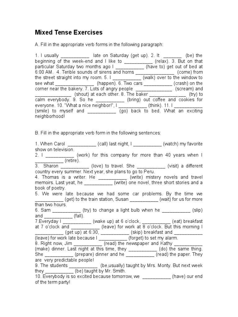 mixed-tenses-paragraph-exercises-with-answers