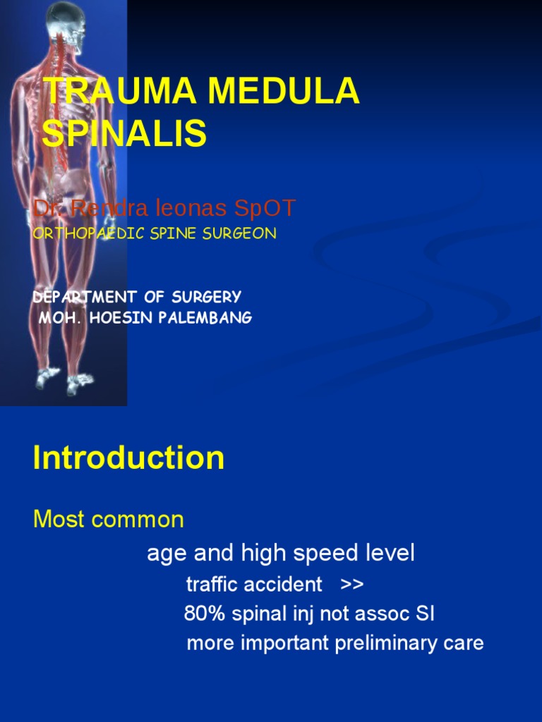 Trauma Medulla Spinalis | PDF | Vertebral Column | Vertebra