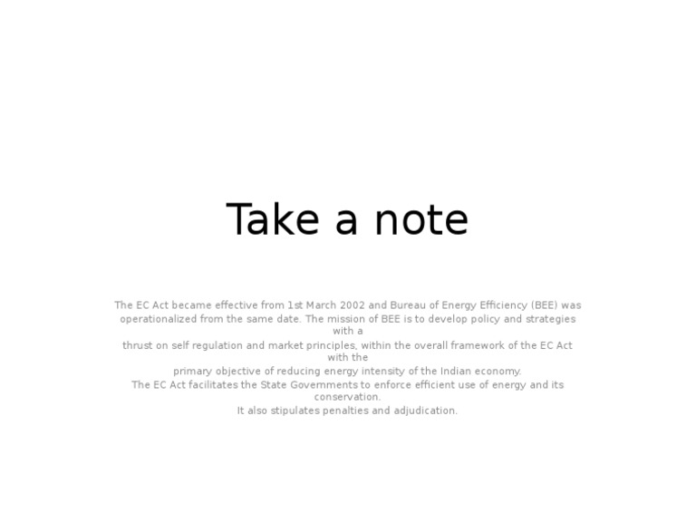 Overview of the EC Act and BEE | PDF