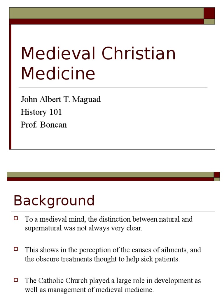 Medieval Christian Medicine Overview | PDF | Medicine | Wellness