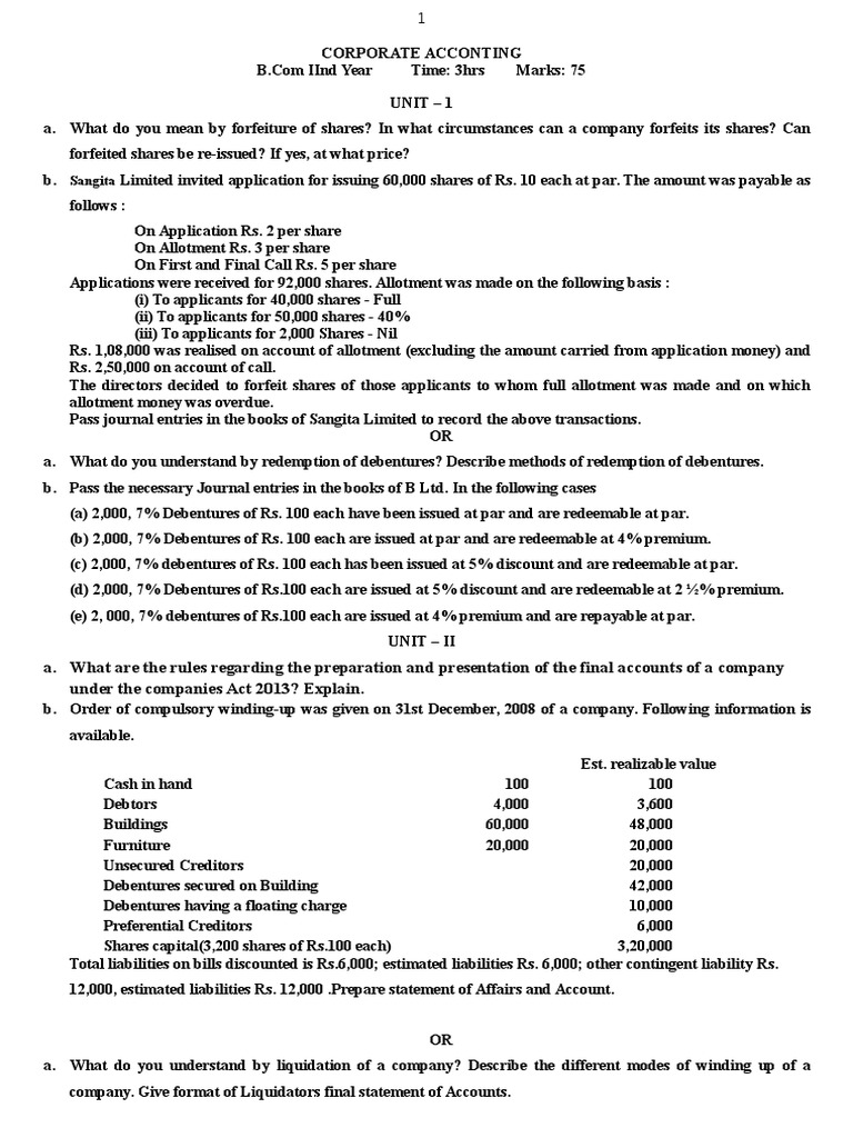 Corporate Accounting QUESTIONS | PDF | Equity (Finance) | Valuation ...