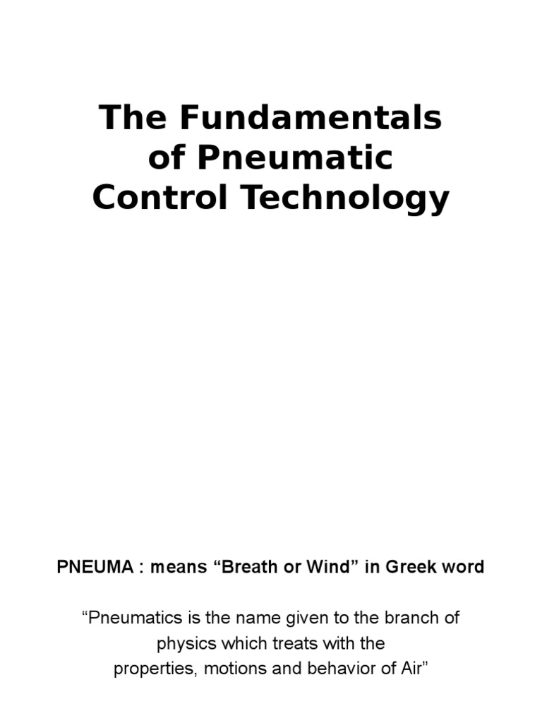 Basic Application of Pneumatics | PDF | Gas Compressor | Pneumatics