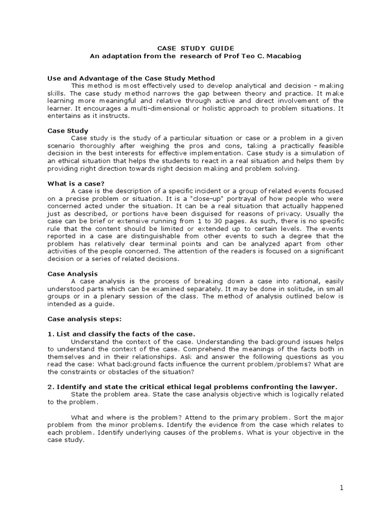 Case Study Guide | Download Free PDF | Case Study | Academic Discipline ...