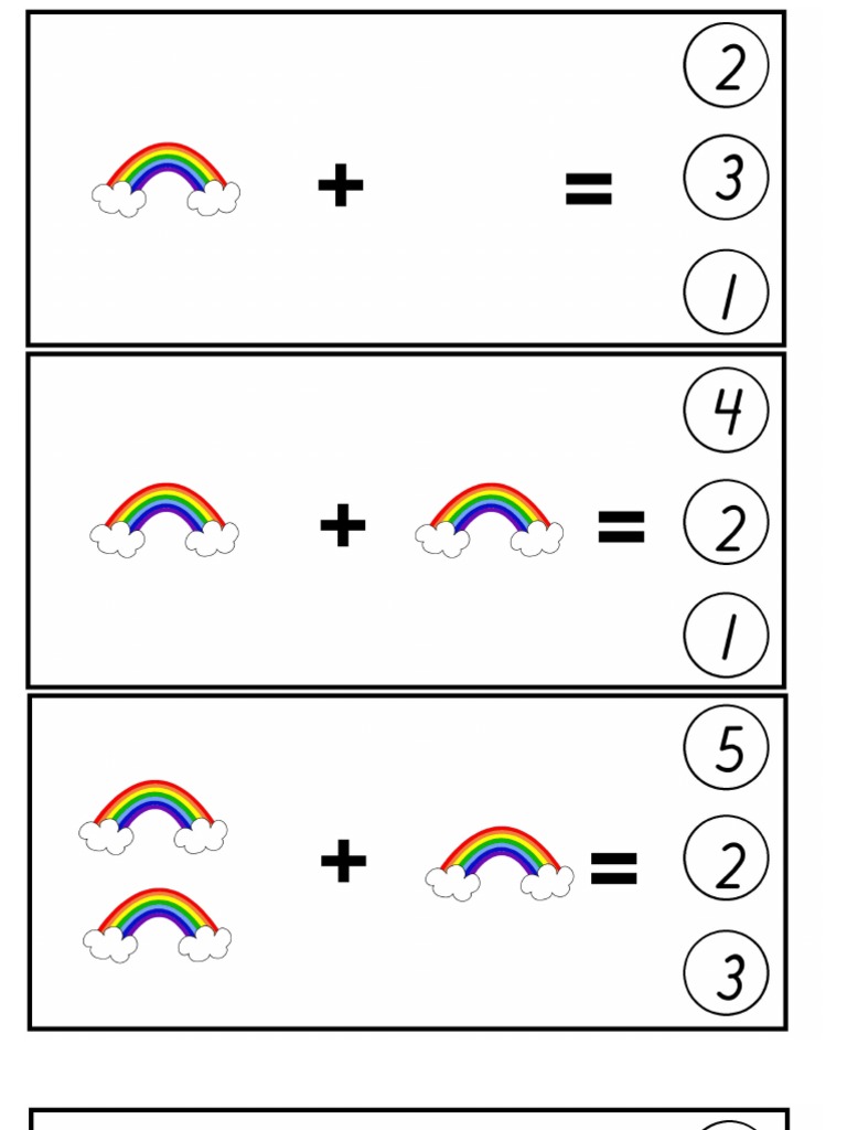 Rainbow Addition Cards | PDF