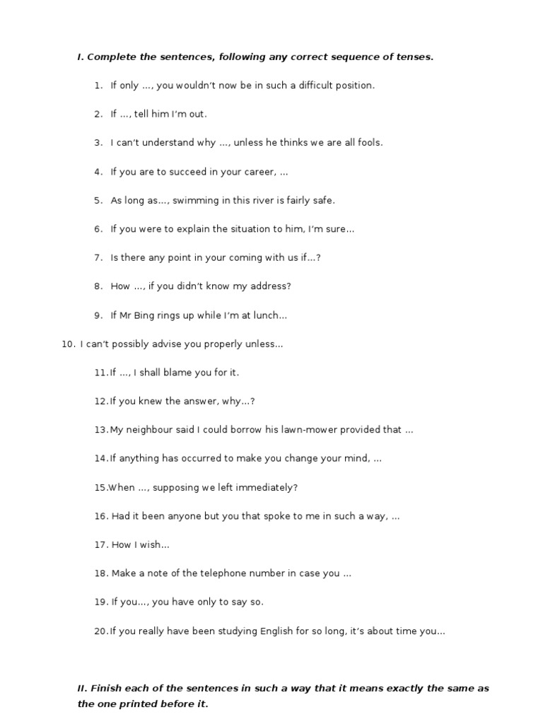 If Exercises | PDF | Foreign Language Studies