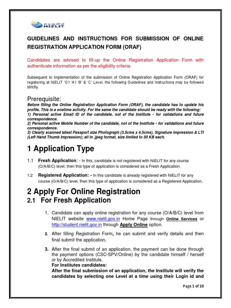 Registration Guidelines New Final | PDF