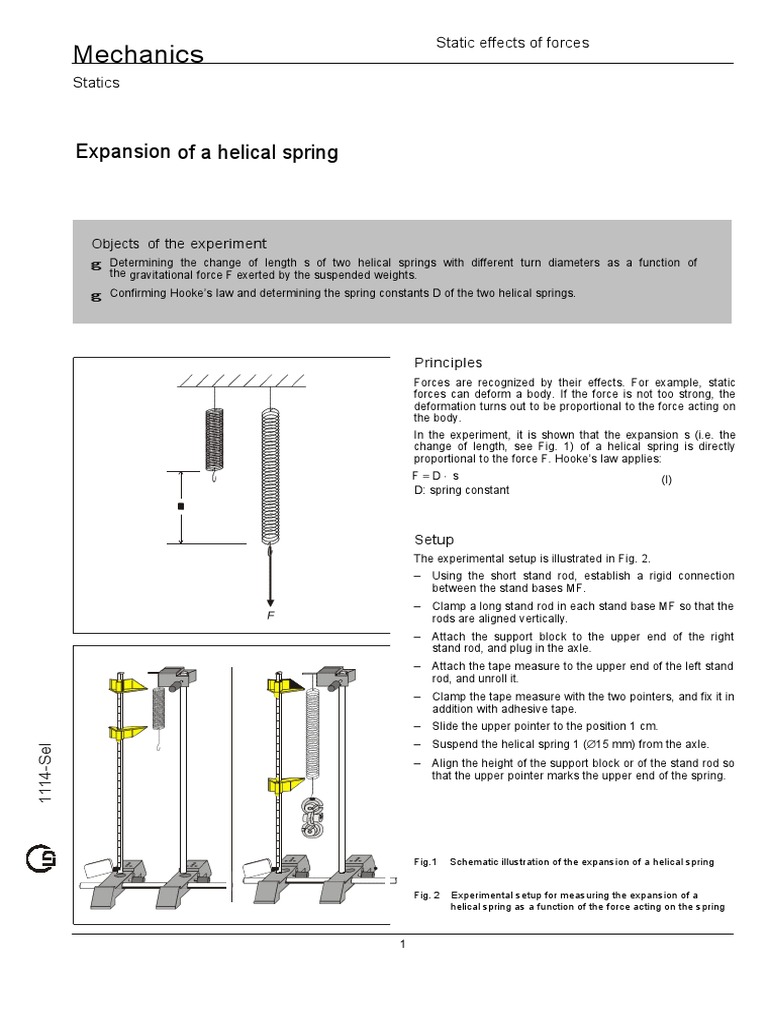 Hookes Law Experiment | PDF | Force | Weight