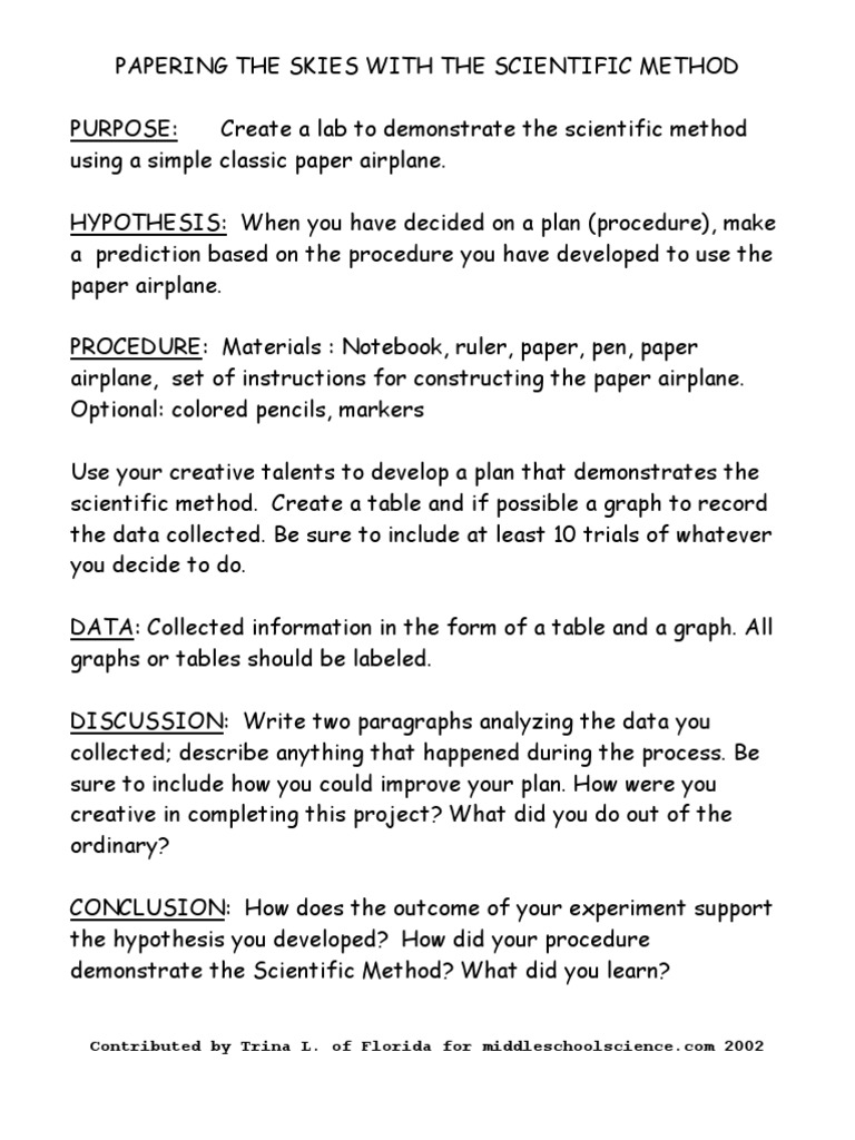Paper Airplane | PDF | Scientific Method | Behavior Modification
