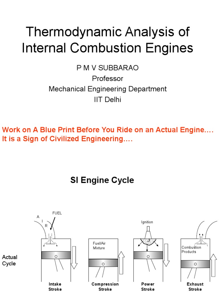 Thermodynamic Analysis of Internal Combustion Engines | PDF | Internal ...