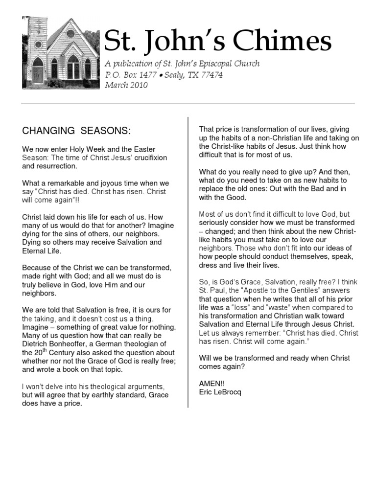The Chimes April 2010 | PDF | Eucharist | Resurrection Of Jesus