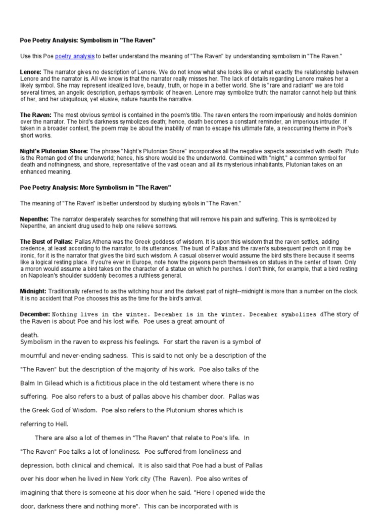 Poetry Analysis | PDF | The Raven