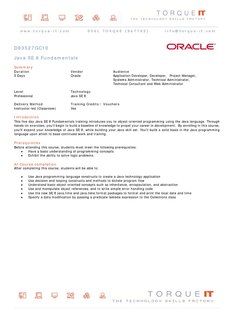 Java SE 8 Fundamentals | PDF | Method (Computer Programming) | Class ... Java SE 8 Fundamentals | PDF | Method (Computer Programming) | Class ...