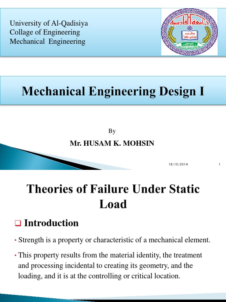 Theories of Failure Under Static Load | Strength Of Materials | Yield (Engineering)