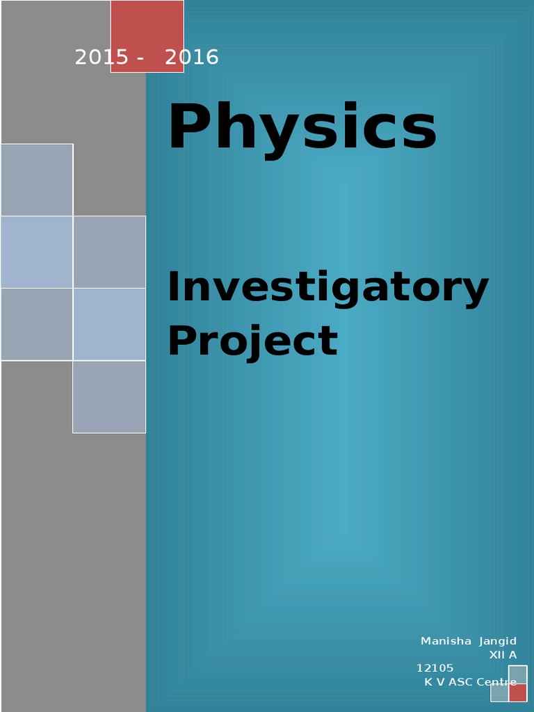 Physics: Investigatory Project | PDF | Refraction | Prism