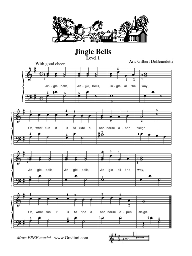 Partitura De Jingle Bells Para Principiantes CLASE DE SOLFEO PARA