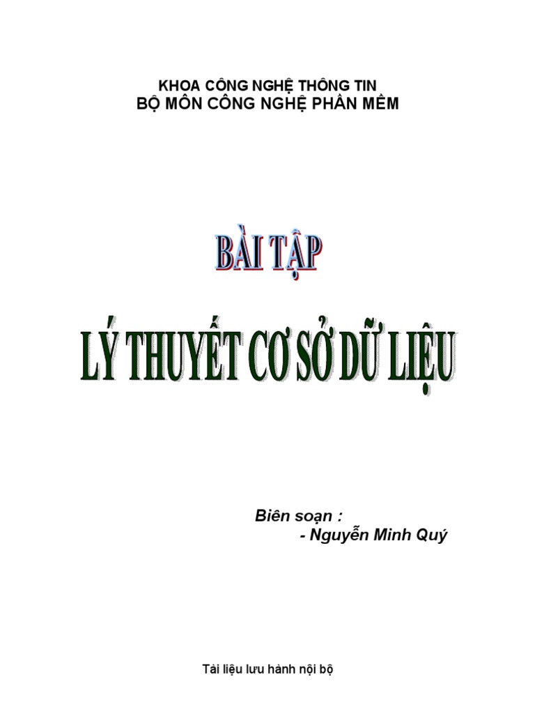 Ly Thuyet CSDL Quan He | PDF